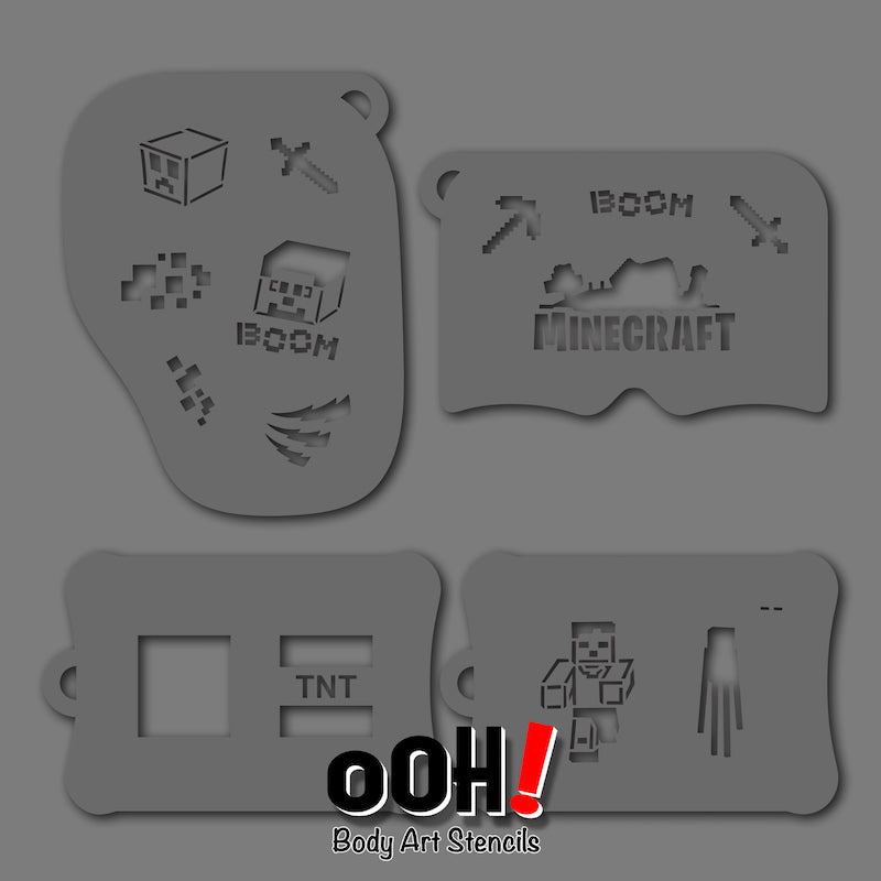 Minecraft Stencil Set - DIGITAL DOWNLOAD – Ooh! Body Art Stencils
