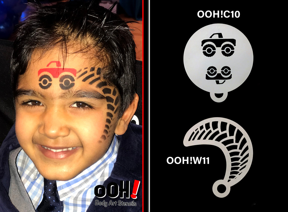 C10 Pickup Truck Face Paint Stencil – Ooh! Body Art Stencils