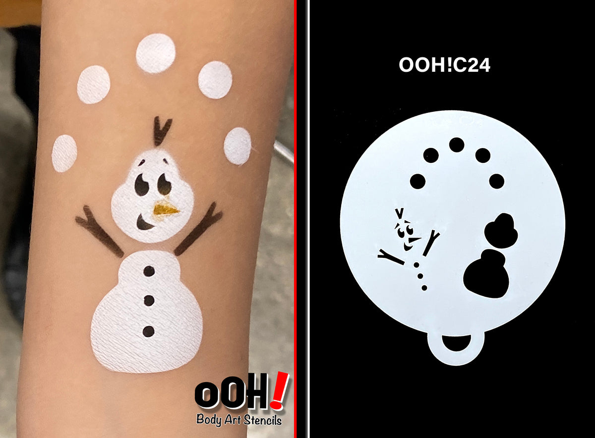 C24 Magic Snowman Flip Face Paint Stencil – Ooh! Body Art Stencils