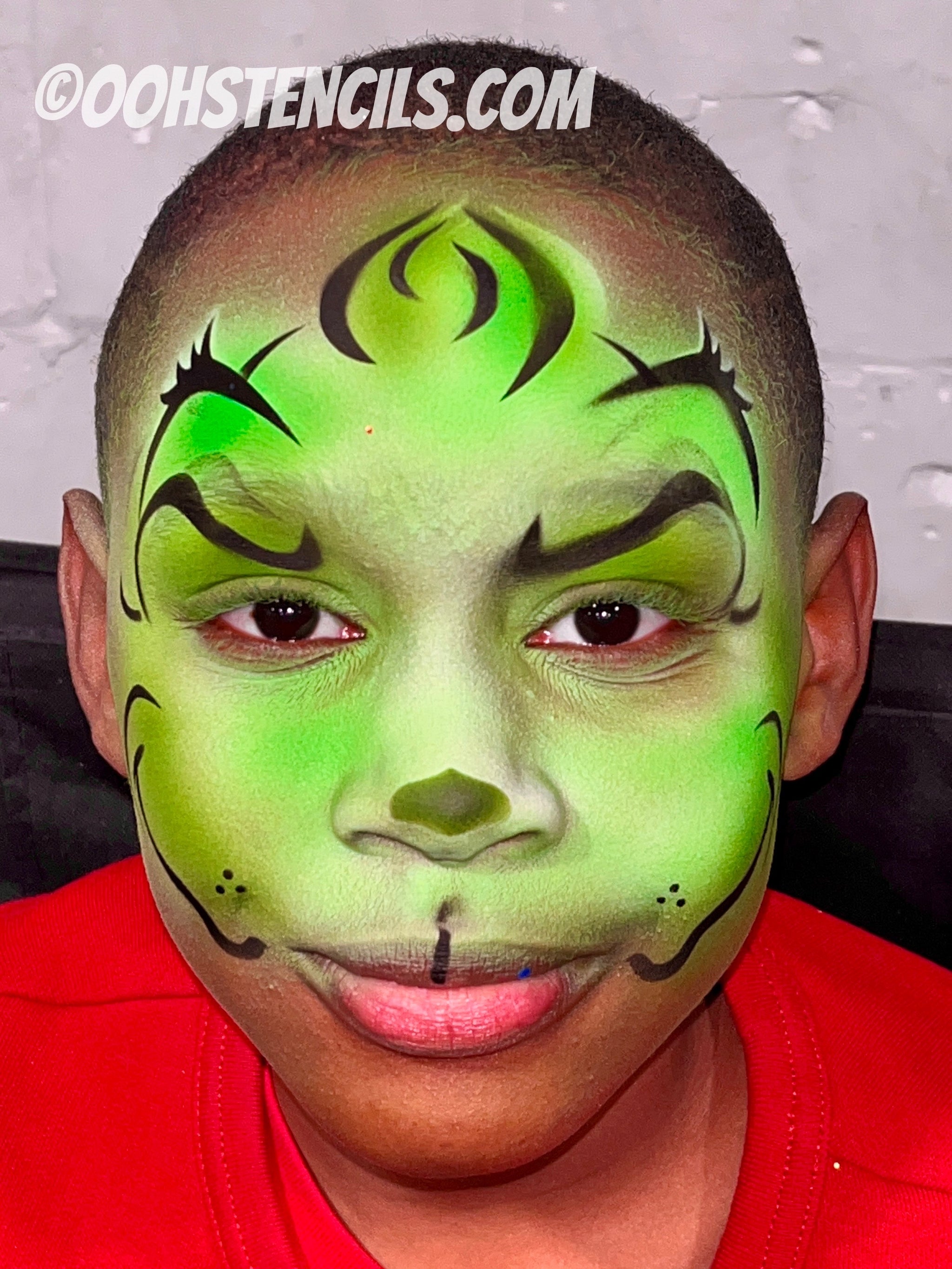 X09 Grinch fAce Stencil – Ooh! Body Art Stencils