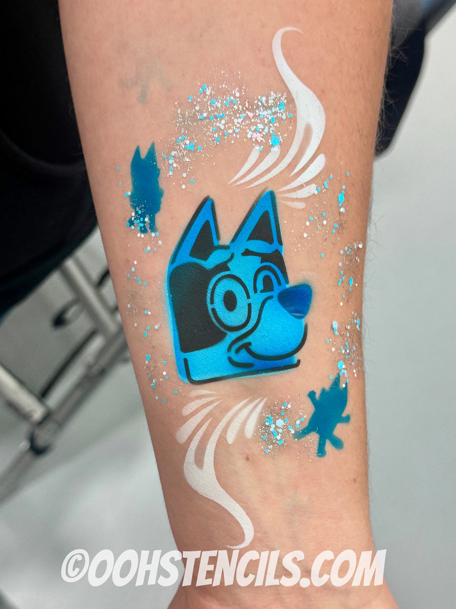 T67 - Blue Pup Stencil – Ooh! Body Art Stencils