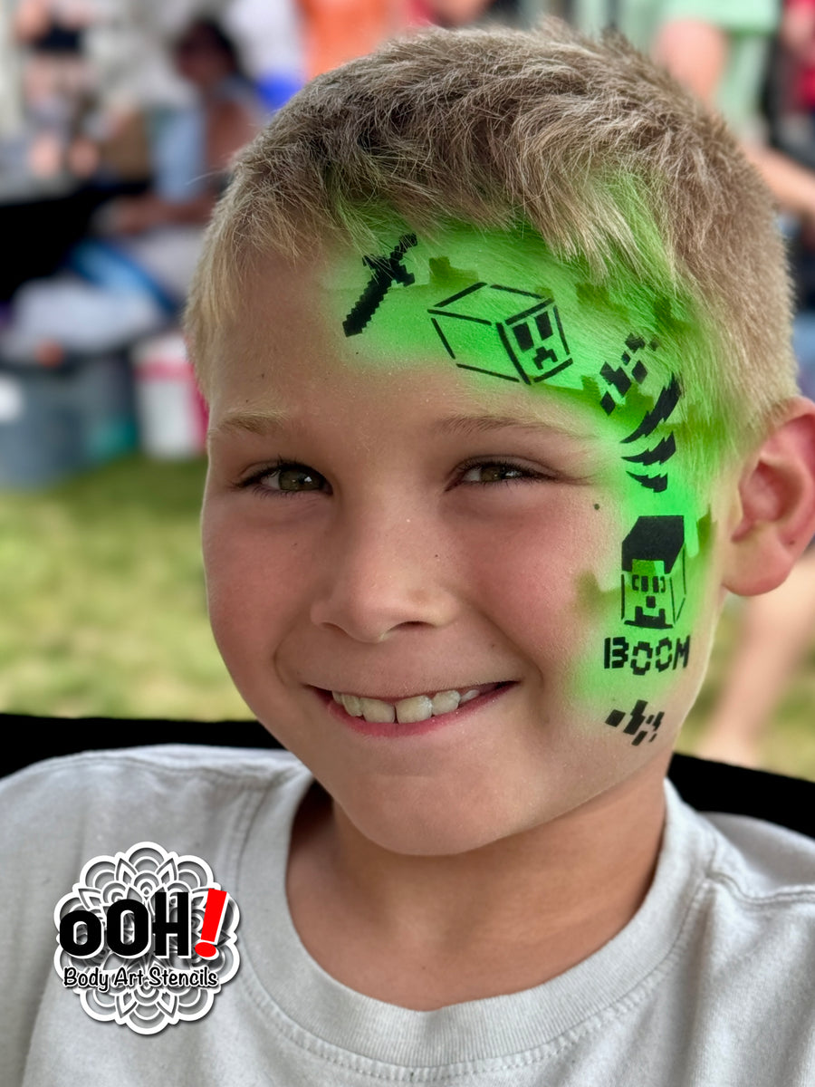 Minecraft Stencil Set - DIGITAL DOWNLOAD – Ooh! Body Art Stencils