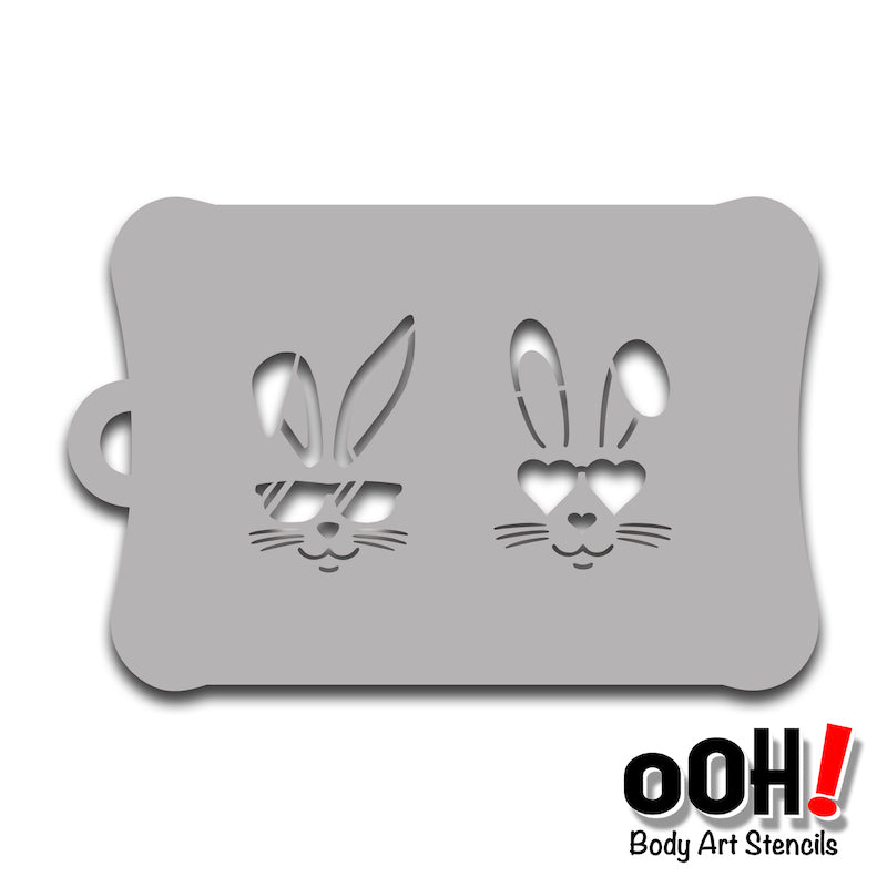 E05 Cool Easter Bunny Stencil – Ooh! Body Art Stencils