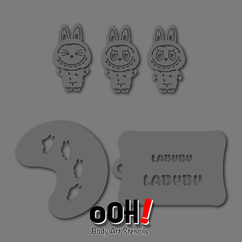 Lil' Bubu Airbrush Stencil Set - DIGITAL DOWNLOAD – Ooh! Body Art Stencils