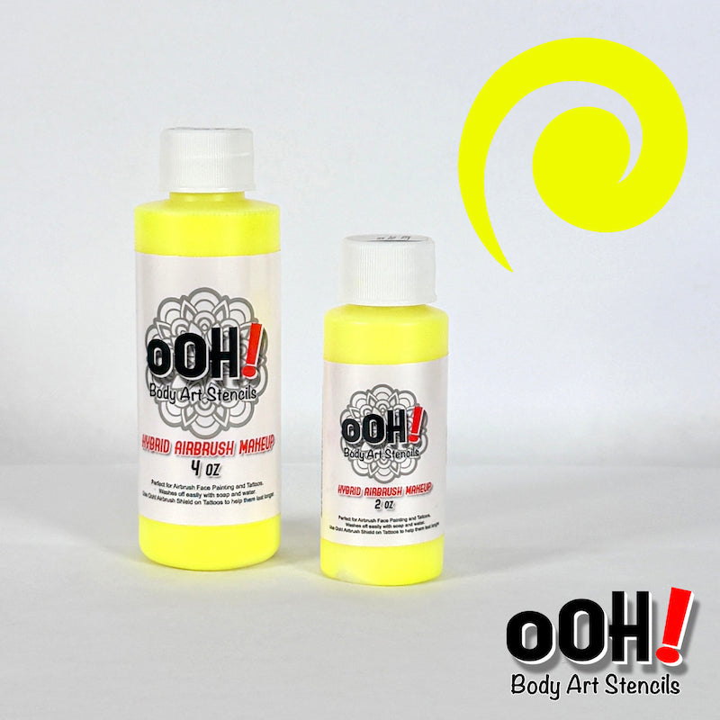 Neon Starfruit Yellow Ooh! Hybrid Airbrush Makeup – Ooh! Body Art Stencils