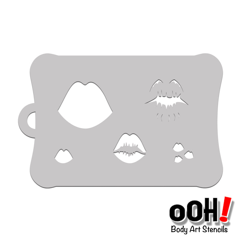 SB13 Kissy Lips Tattoo Stencil – Ooh! Body Art Stencils