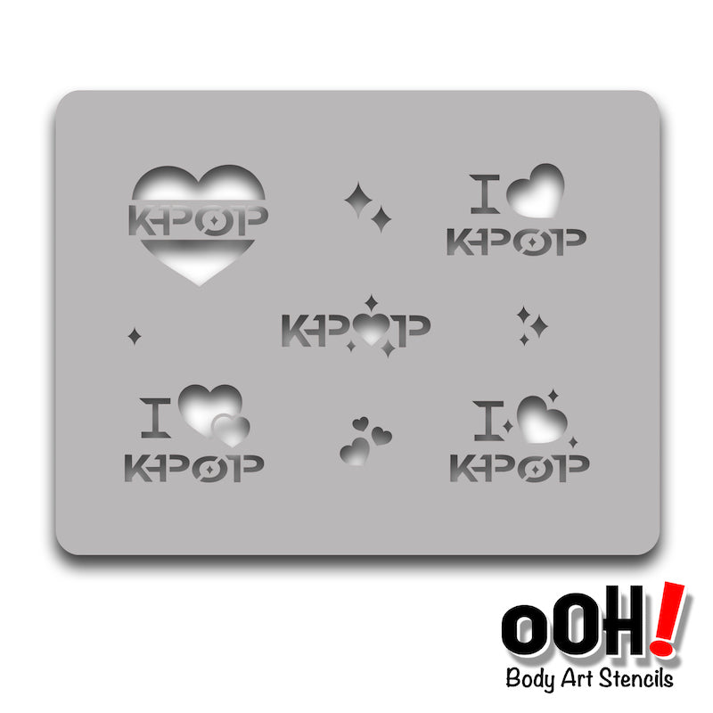 SB41 I Love K-Pop Stencil Block – Ooh! Body Art Stencils