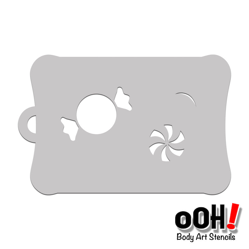 T74 Christmas Candy Tattoo Stencil – Ooh! Body Art Stencils