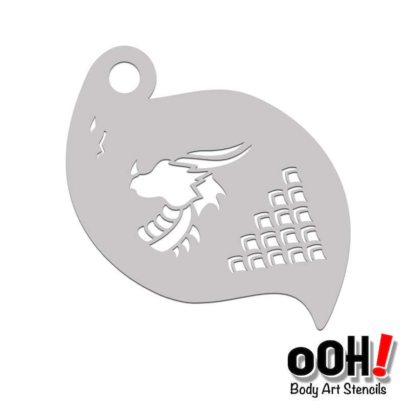 R06 Dragon Storm Face Paint Stencil – Ooh! Body Art Stencils