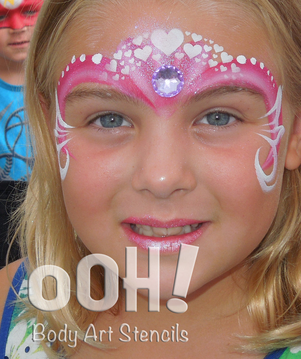 C02 Heart Flips Ooh! Face Paint Stencil – Ooh! Body Art Stencils