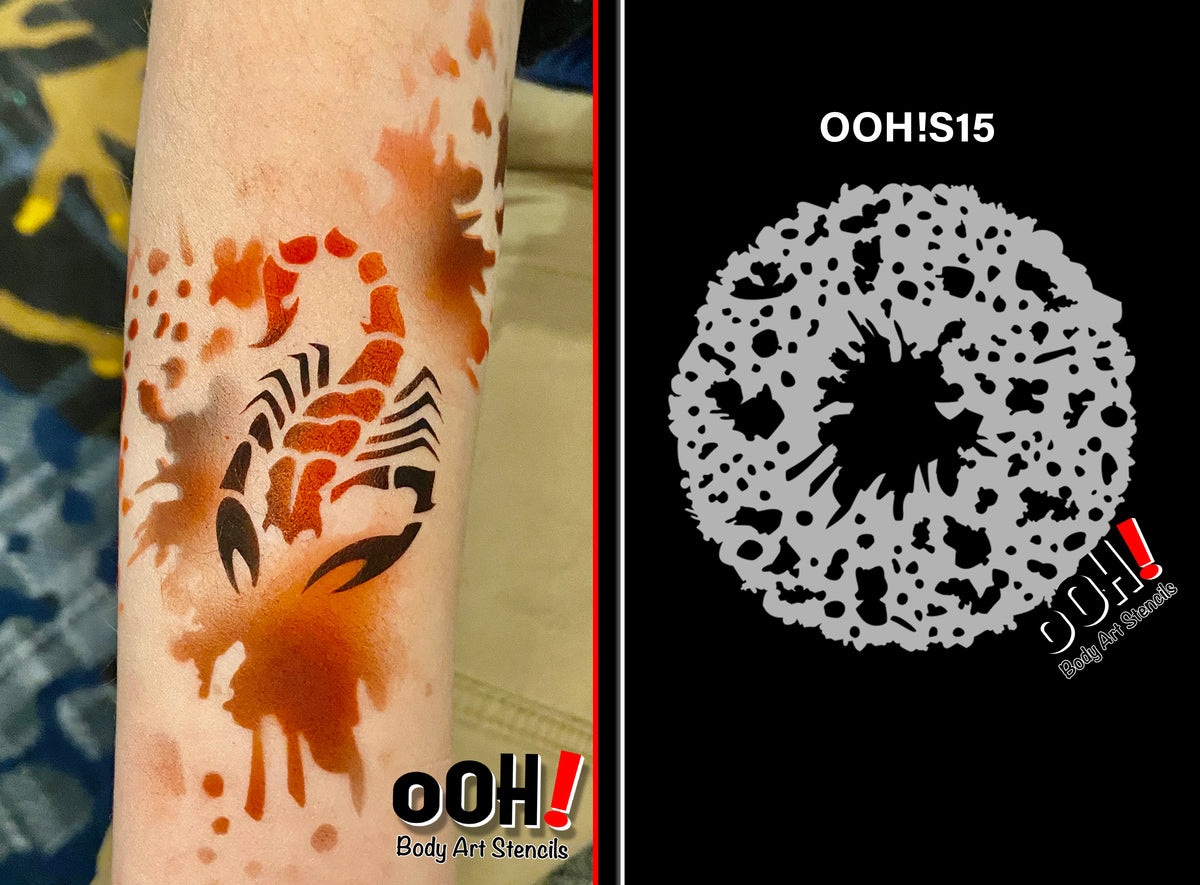 S15 Blood Splatter Sphere Airbrush & Face Paint Stencil – Ooh! Body Art ...