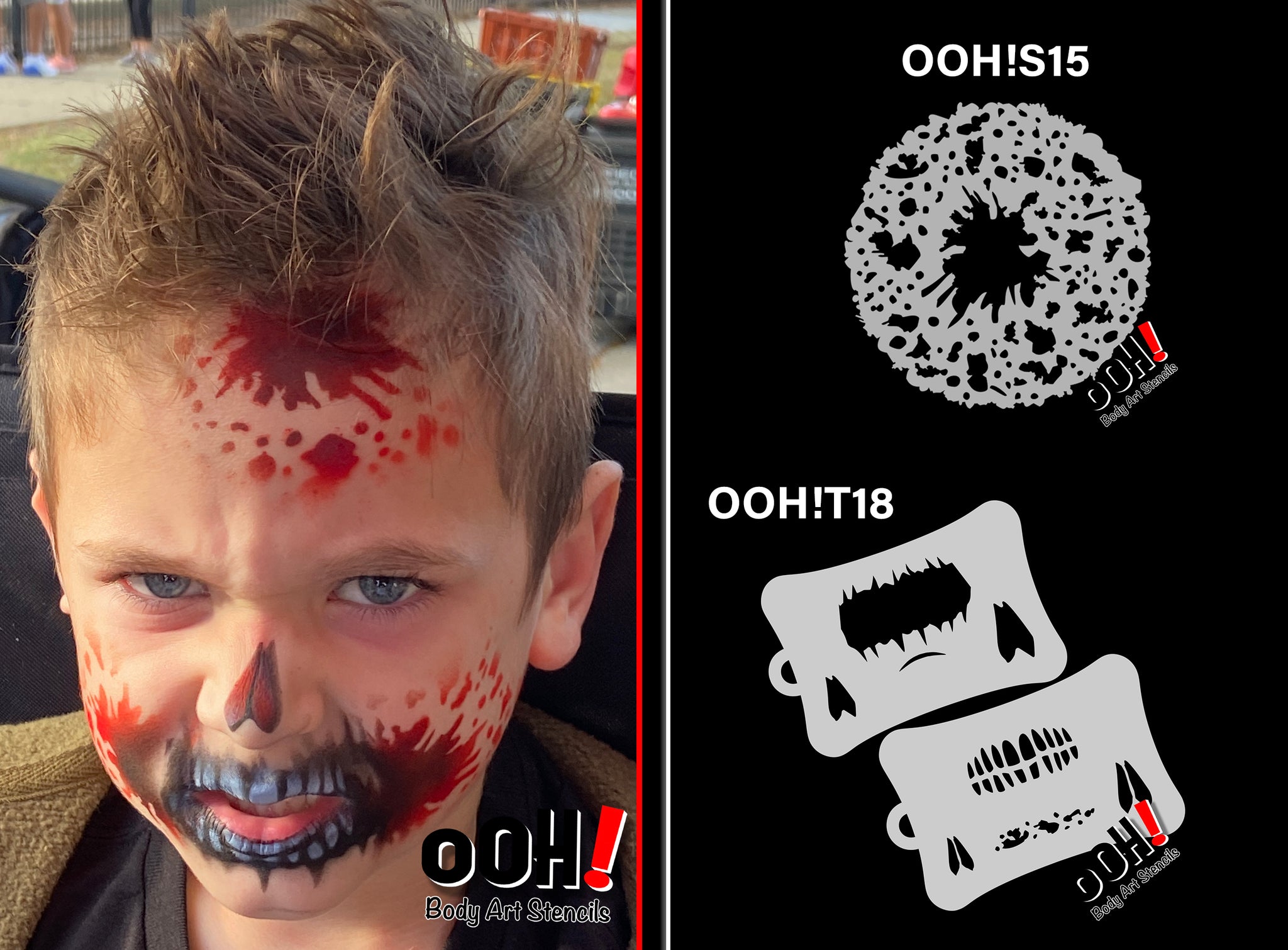 S15 Blood Splatter Sphere Airbrush & Face Paint Stencil – Ooh! Body Art ...