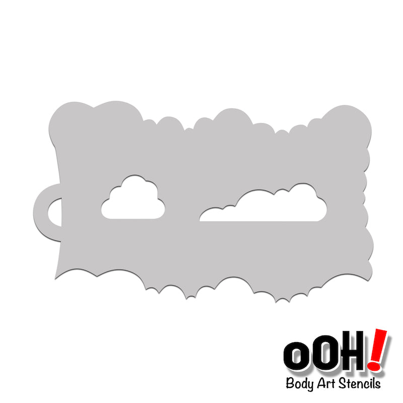 T17 Cloud Texture Airbrush Tattoo Stencil 3 – Ooh! Body Art Stencils