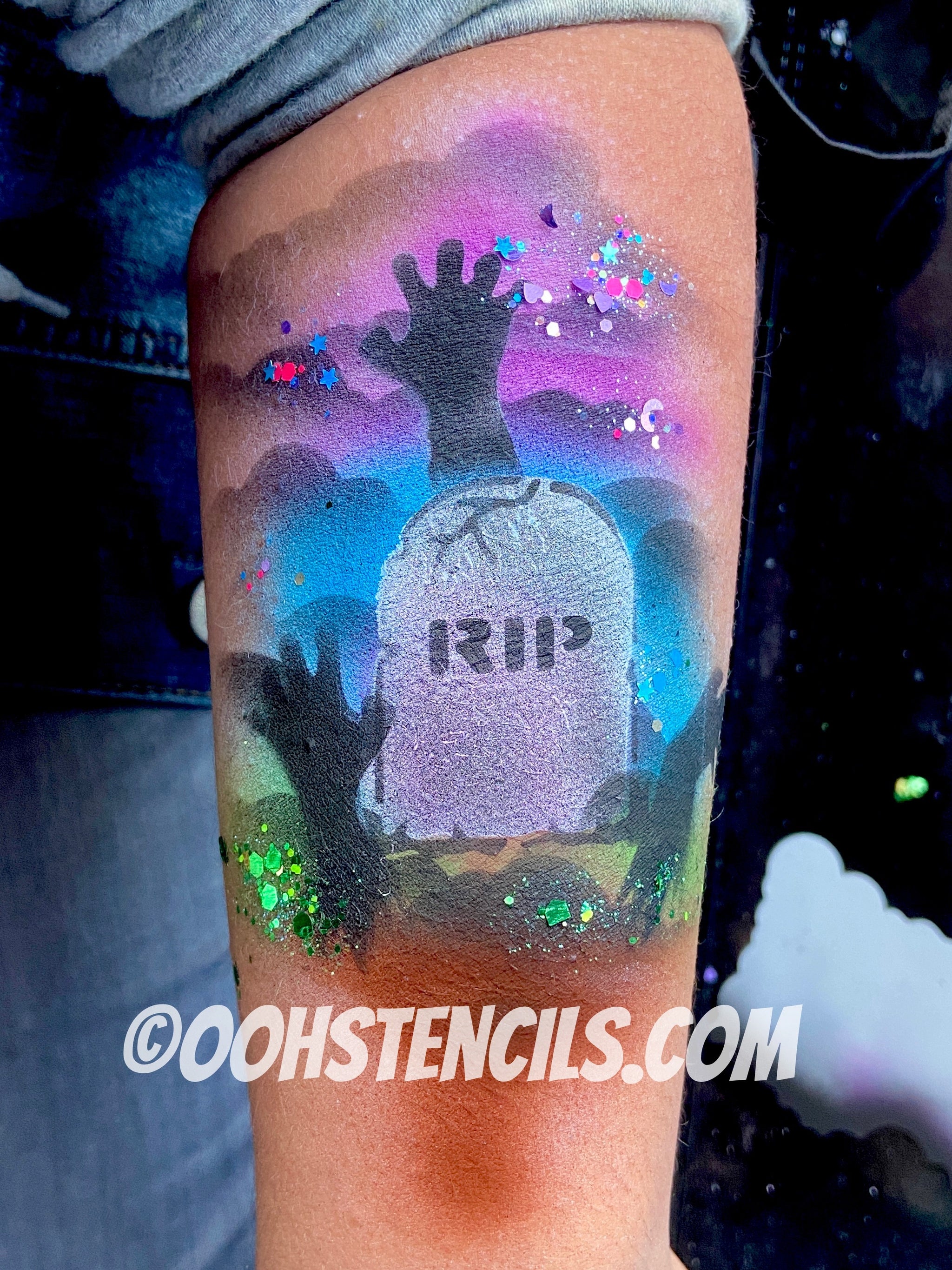 T28 Zombie Arm Stencil – Ooh! Body Art Stencils